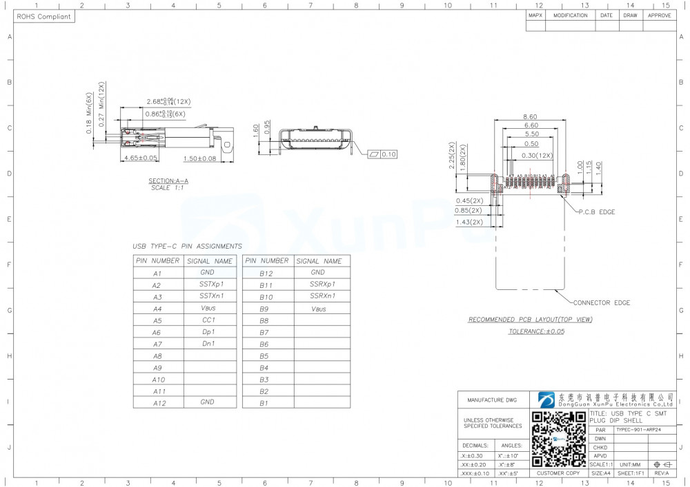 TYPEC-901-ARP24 manufacture drawing page 2