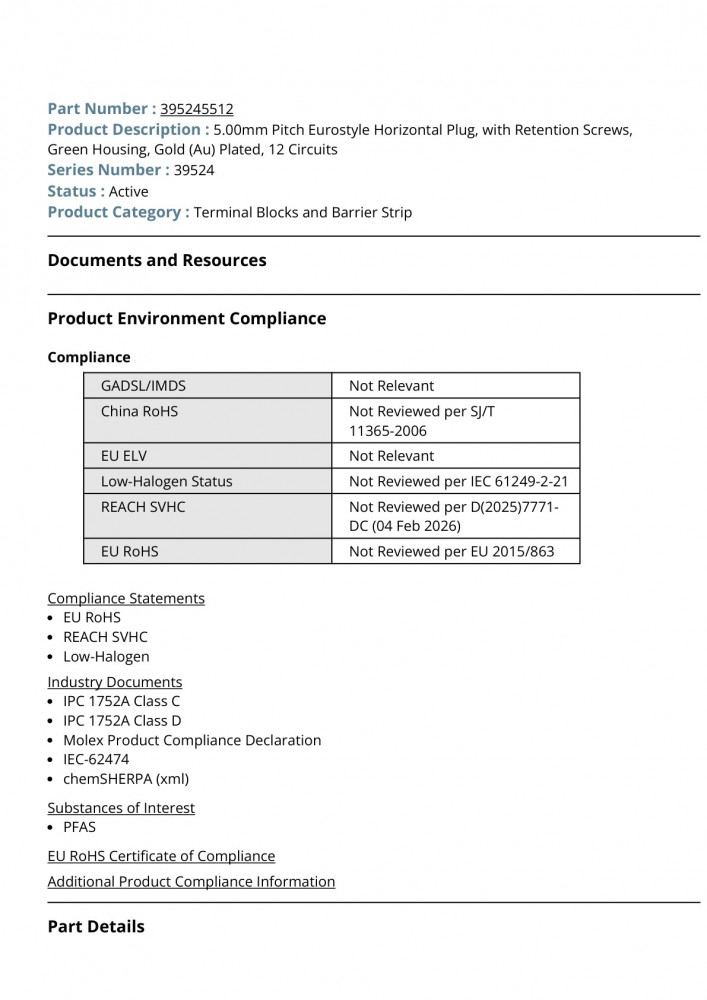 MOLEX 395245512 document image 1
