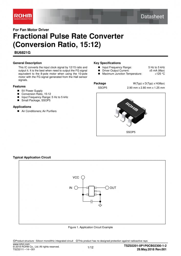 BU6821G-TR datasheet page 1