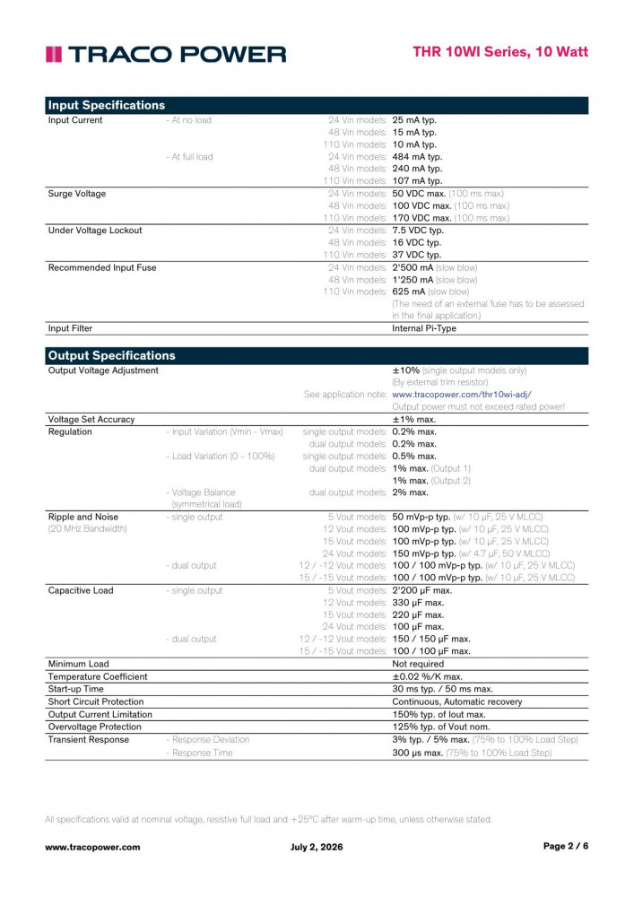THR 10WI technical document page 2