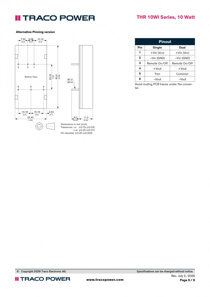 THR 10WI technical document page 6