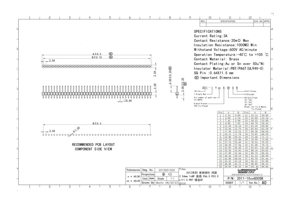 WingTAT 2011-1X21G00SB technical document page