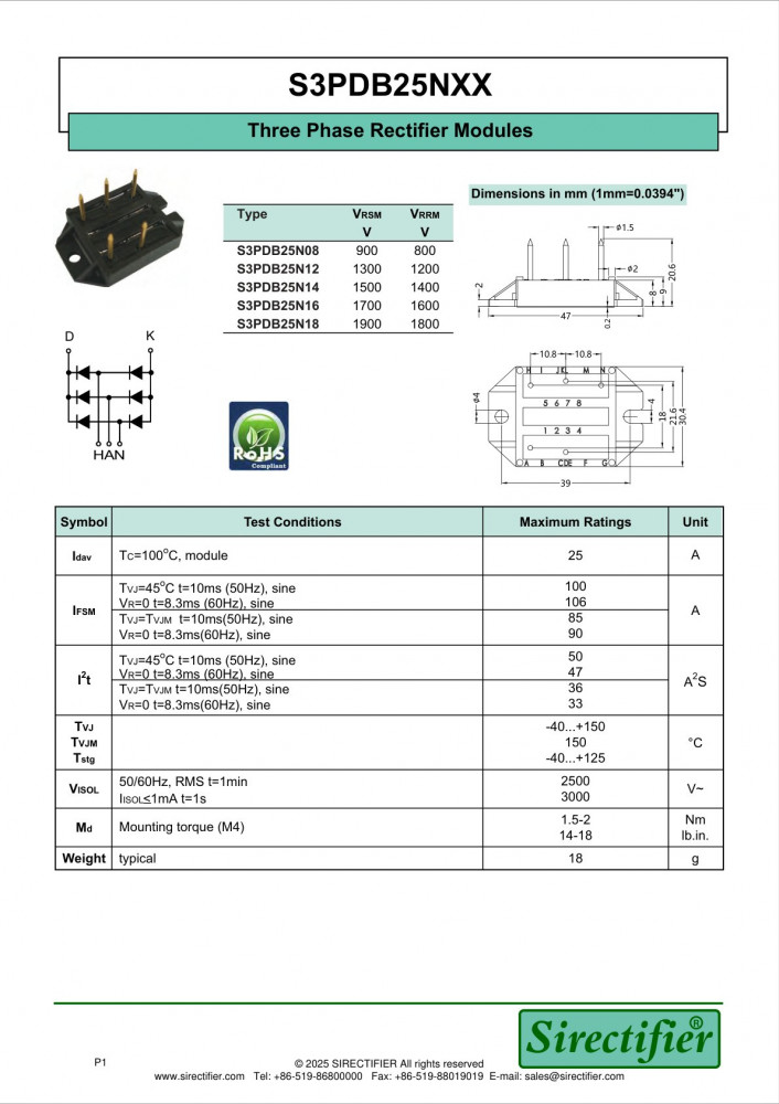 S3PDB25N12 datasheet page 1