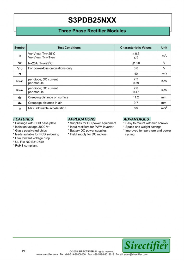 S3PDB25N12 datasheet page 2