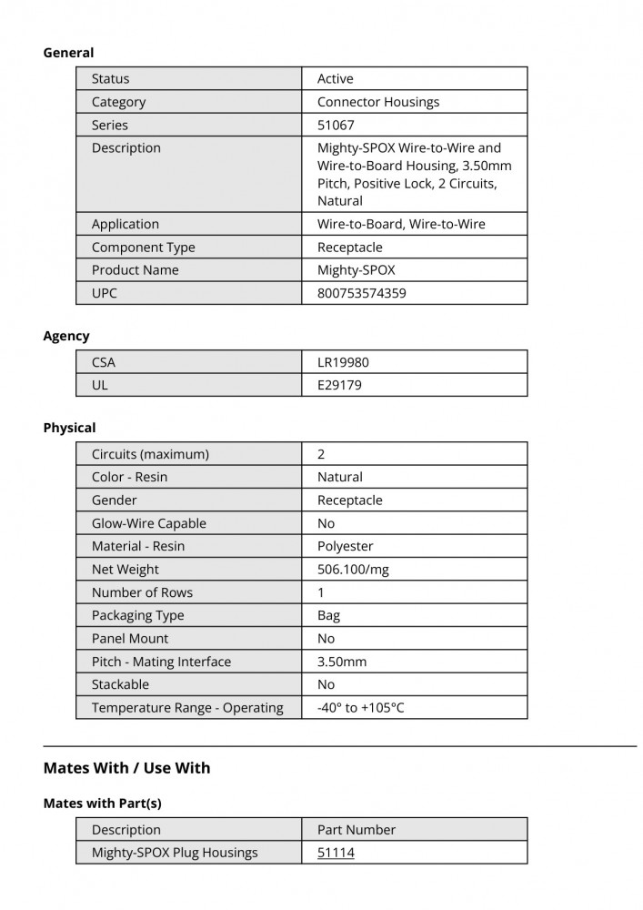 MOLEX 510670200 technical document image 2