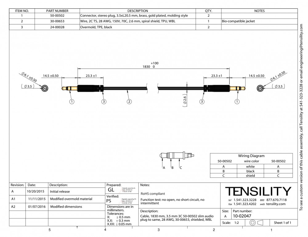Tensility International 10-02047 product drawing