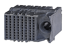 Impact 100 Ohm 4 Pair Right-Angle Orthogonal Daughtercard, Right Guide, 8 Columns, 96 Circuits, Plated Through Hole Dimension 0.39mm, Lead-Free