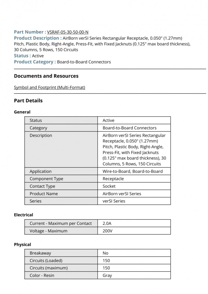 VSRAF-05-30-50-00-N technical document image, page 1