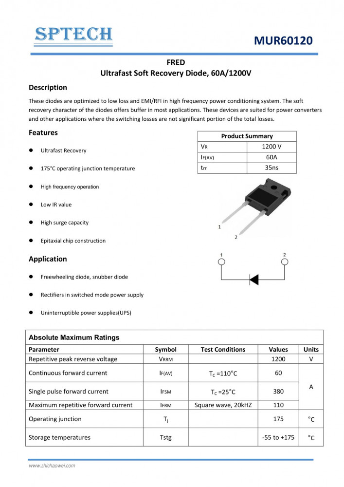 MUR60120 datasheet page 1