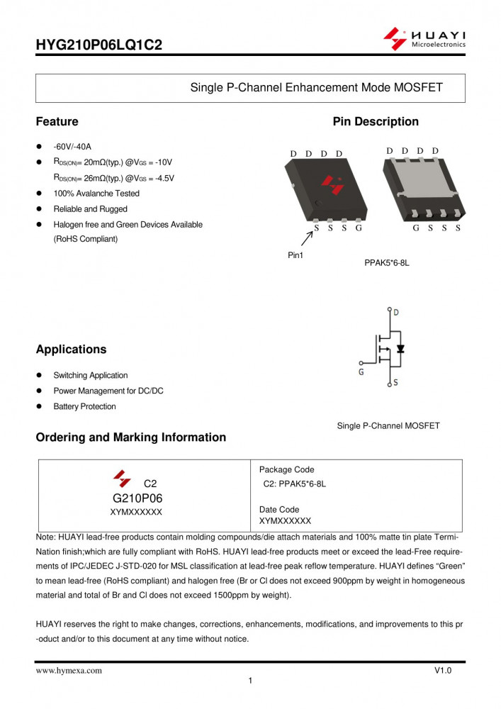 HYG210P06LQ1C2 datasheet page 1
