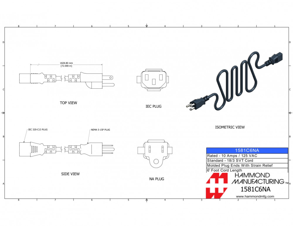 Hammond 1581C6NA technical document