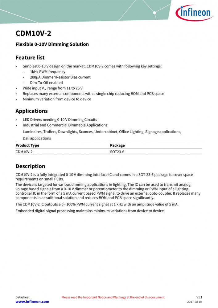 CDM10V-2 datasheet page 1