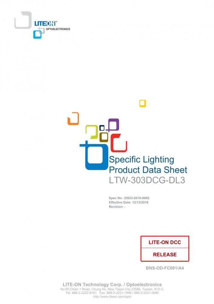 LTW-303DCG-DL3 datasheet page 1