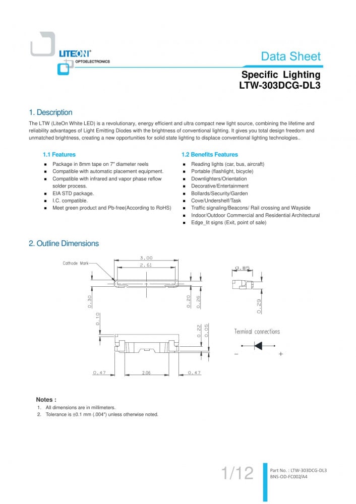 LTW-303DCG-DL3 datasheet page 2