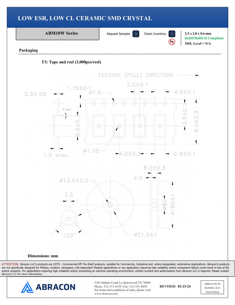 ABM10W series datasheet page 9