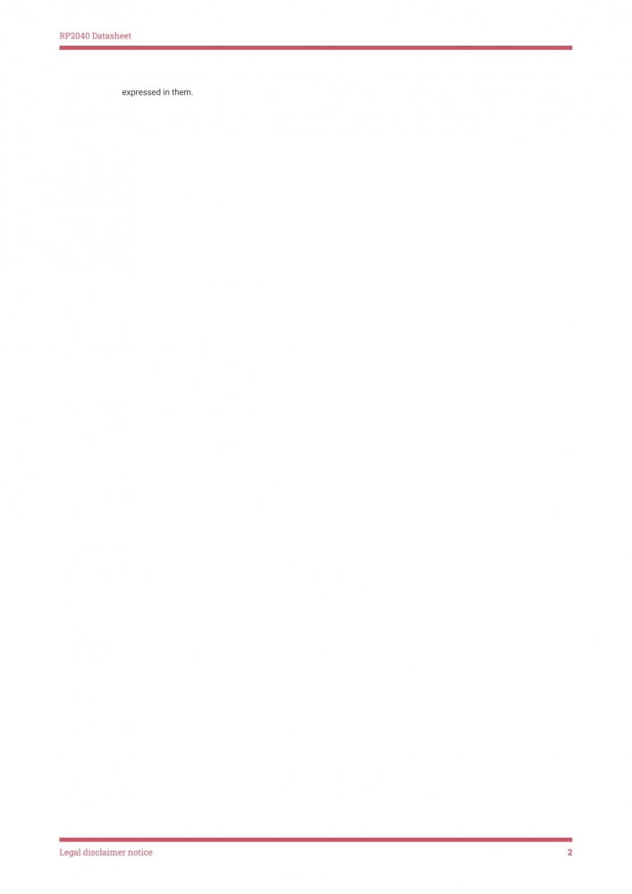 RP2040 datasheet page 3