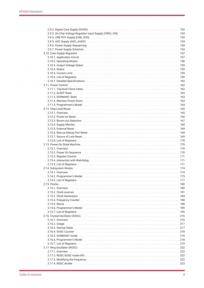 RP2040 datasheet page 5