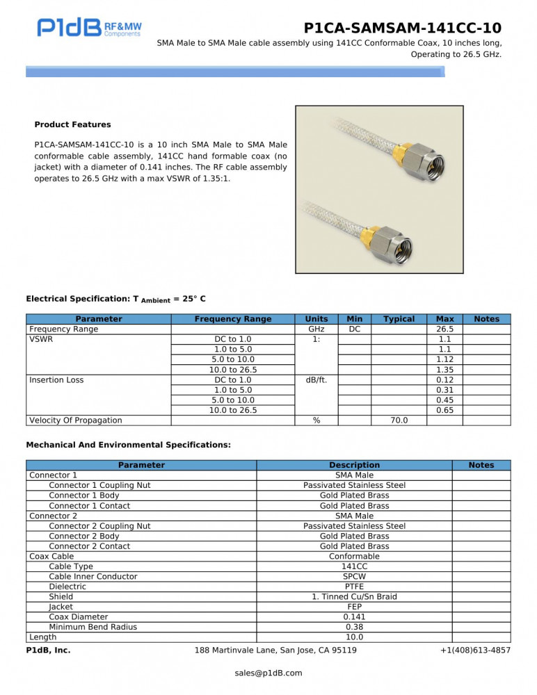 P1CA-SAMSAM-141CC-10 product documentation page 1