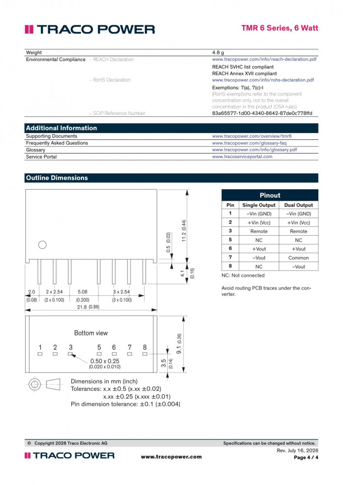 TMR 6 series technical document page 4