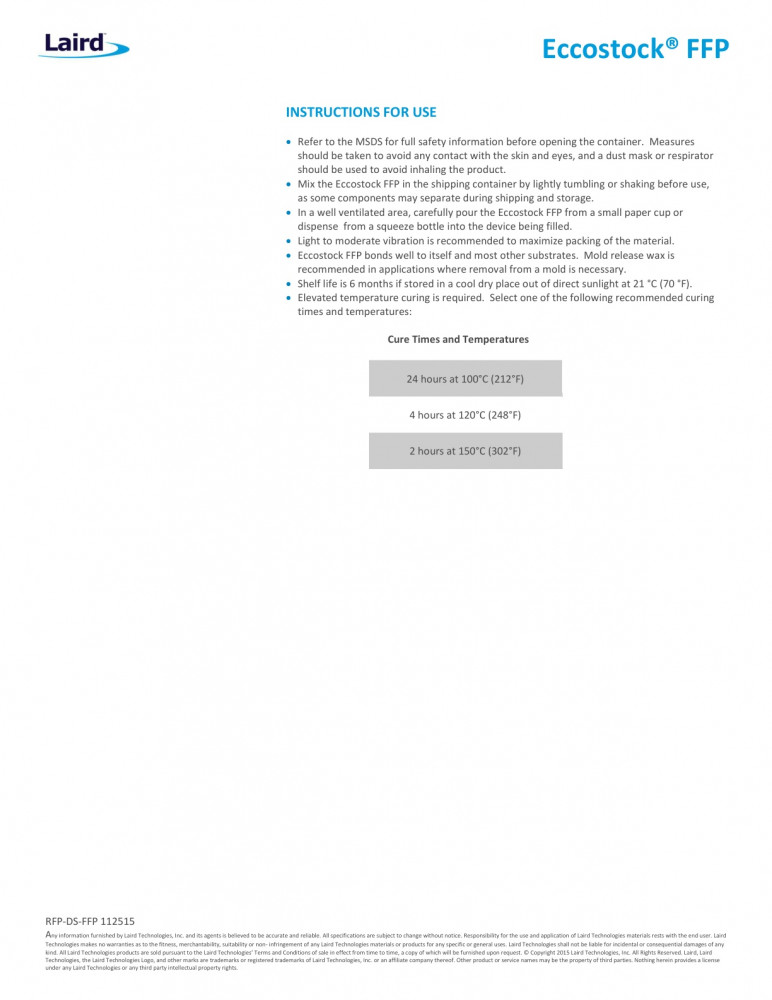 Laird Eccostock FFP technical document page 2