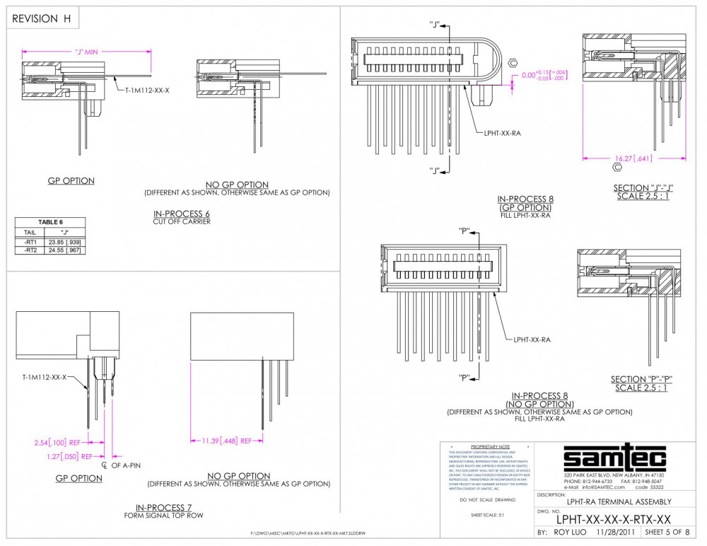 Samtec LPHT drawing page 5