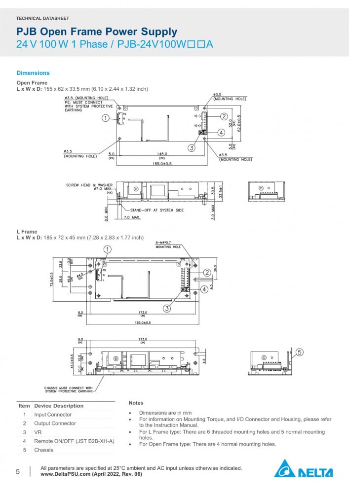 DELTA PJB datasheet page 5