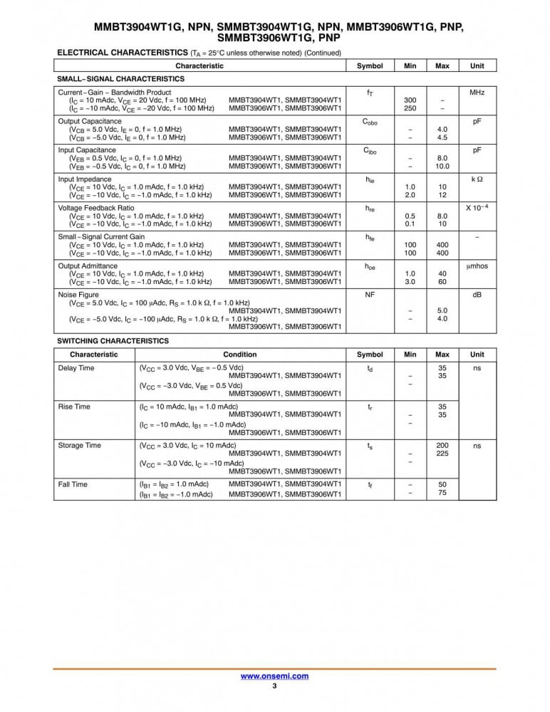SMMBT3904WT1G datasheet page 3