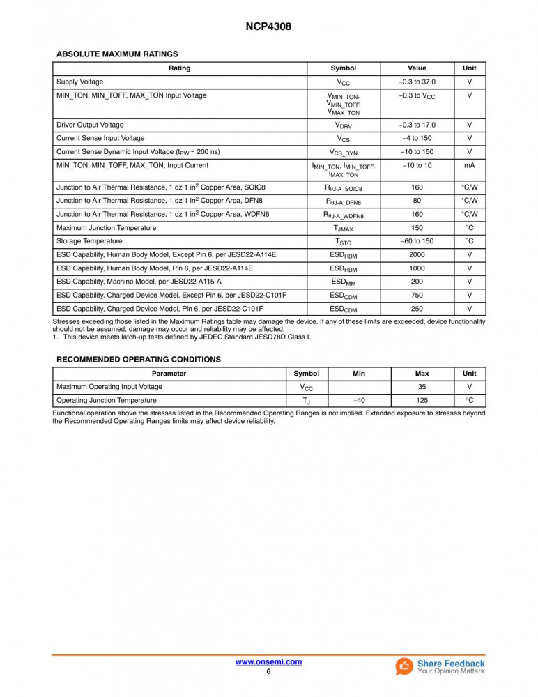 NCP4308 datasheet page 6