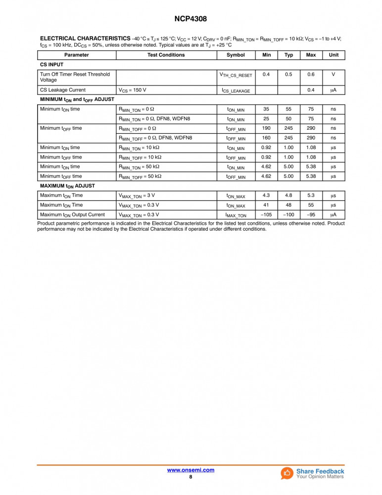 NCP4308 datasheet page 8