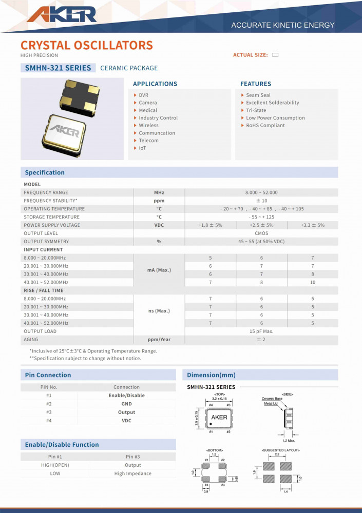 AKER SMHN-321 SERIES technical document image