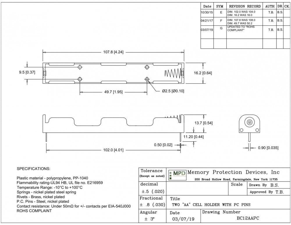 MPD BC12AAPC technical drawing preview