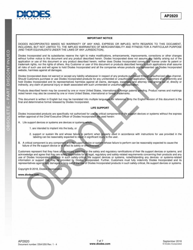 AP2820 datasheet page 7