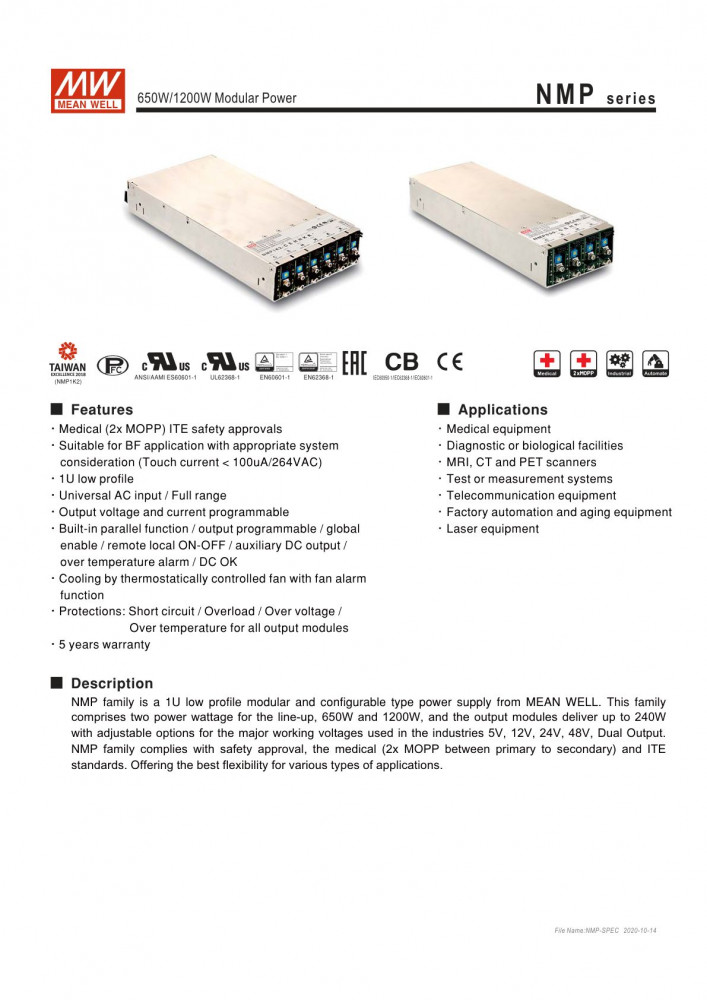 NMP1K2 datasheet page 1