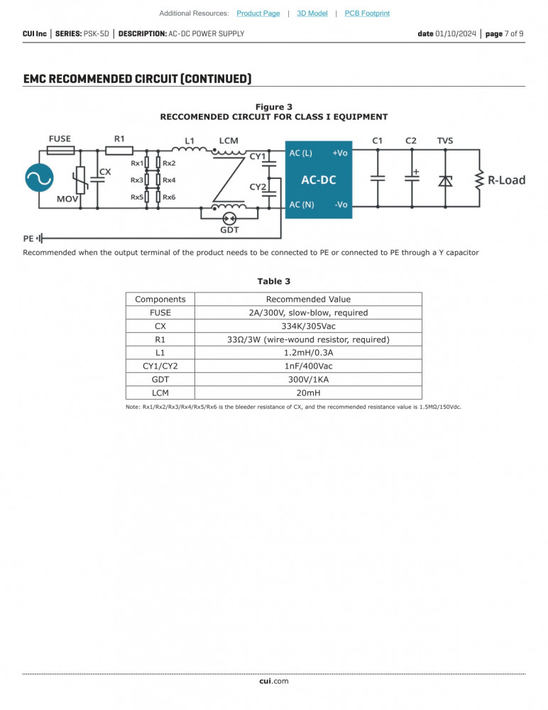 CUI PSK-5D datasheet page 7