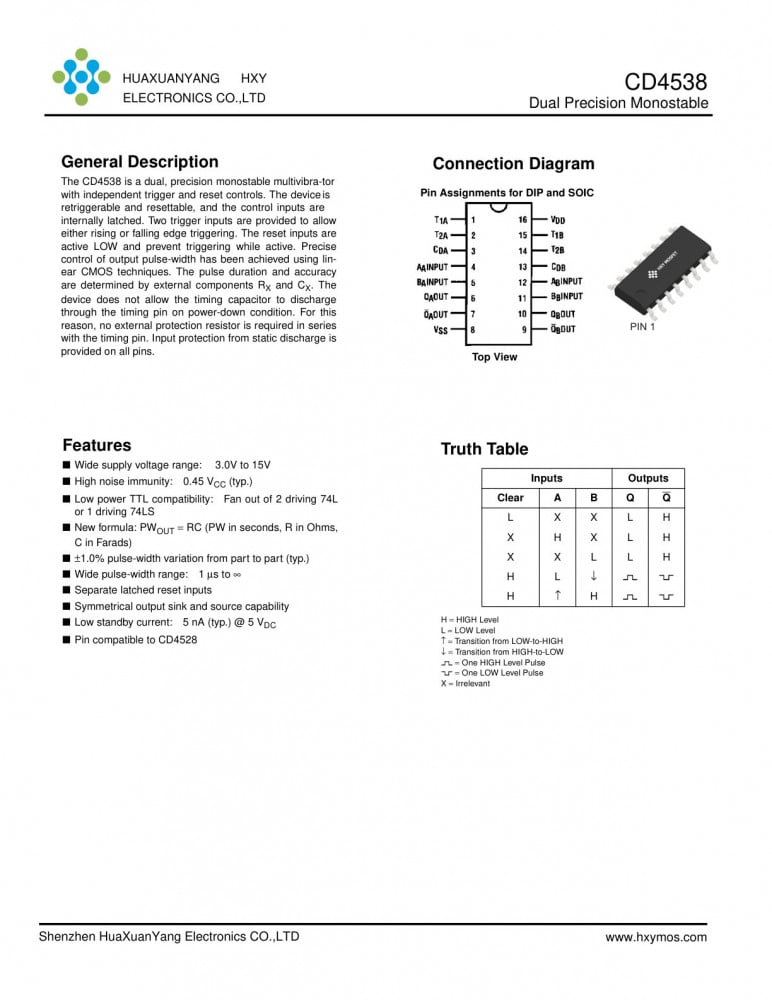 CD4538-HXY datasheet page 1
