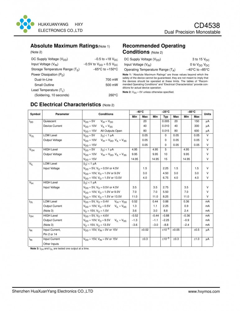 CD4538-HXY datasheet page 5