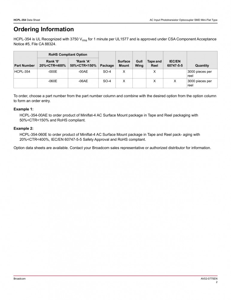HCPL-354 datasheet page 2