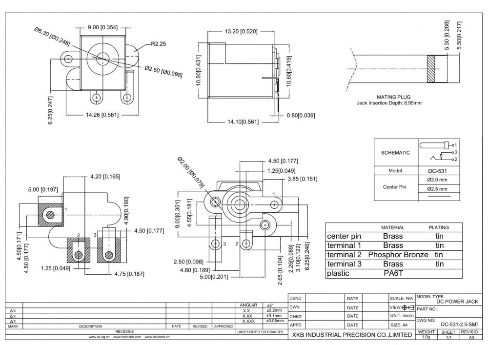 DC-531-2.5-SMT technical drawing page 1