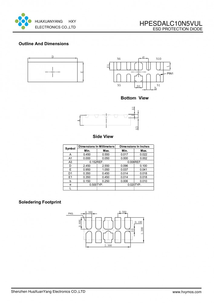 HPESDALC10N5VUL datasheet page 3