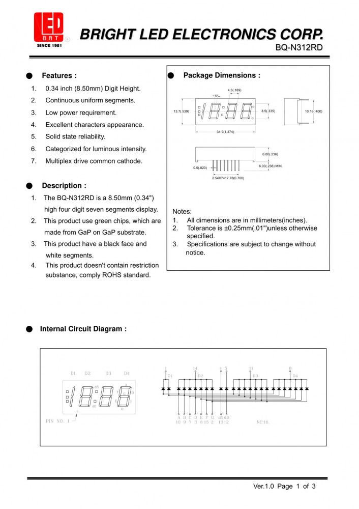 BQ-N312RD technical document page 1