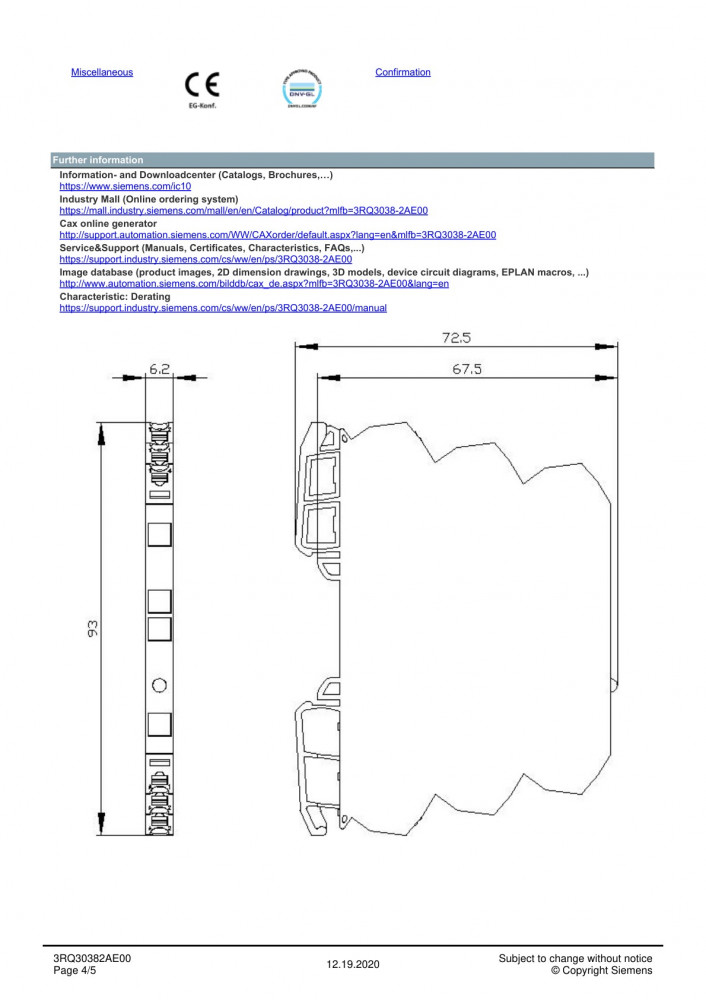 SIEMENS 3RQ30382AE00 datasheet page 4