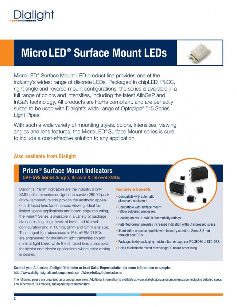 Dialight Micro LED technical document page 2