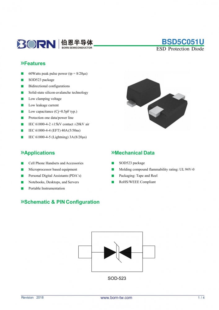 BSD5C051U datasheet page 1