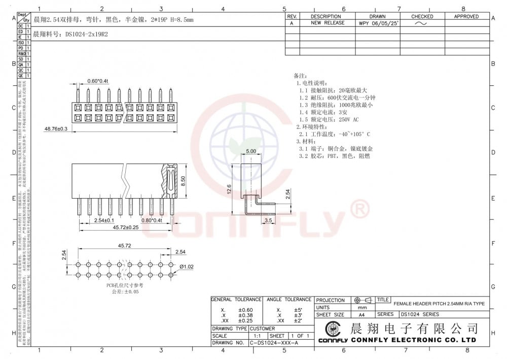 DS1024-2x19R2 technical drawing preview