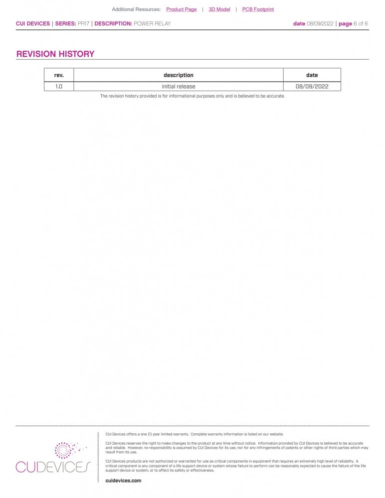 PR17 datasheet page 6
