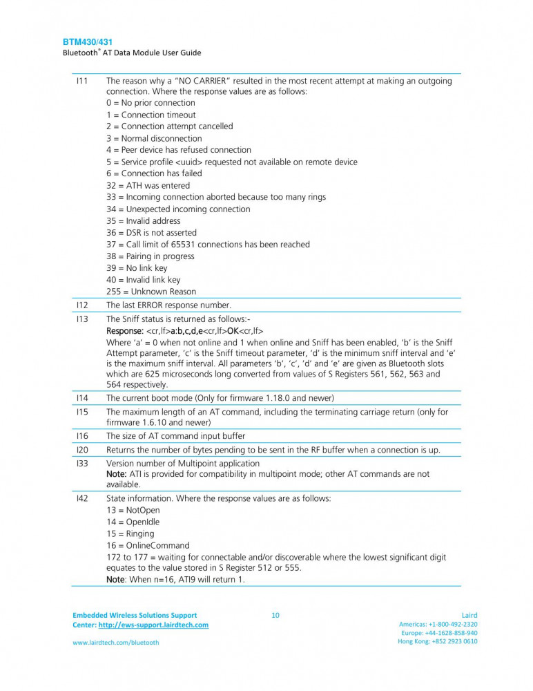 BTM431 User Guide page 10