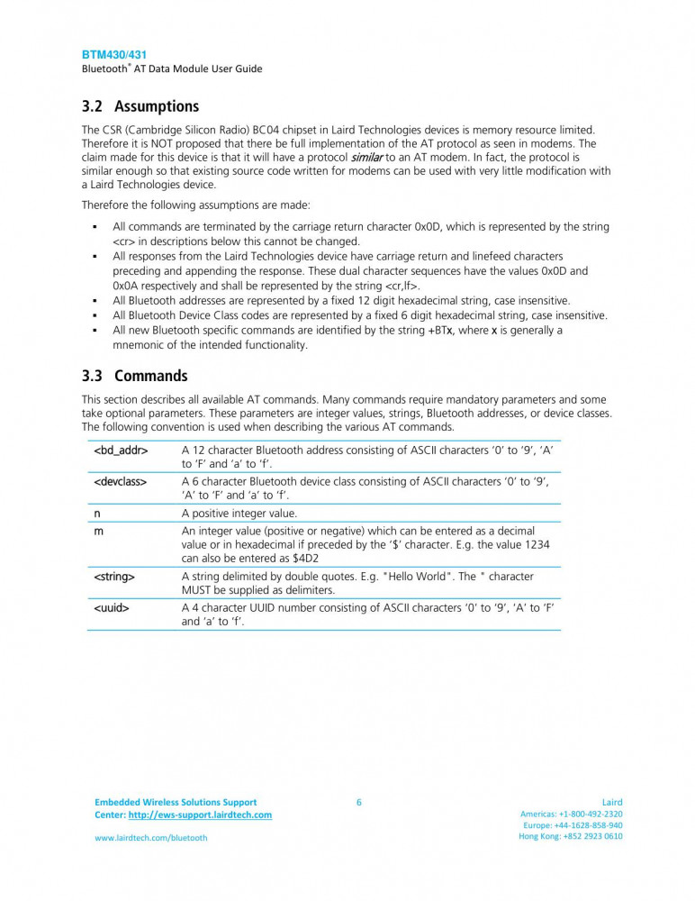 BTM431 User Guide page 6