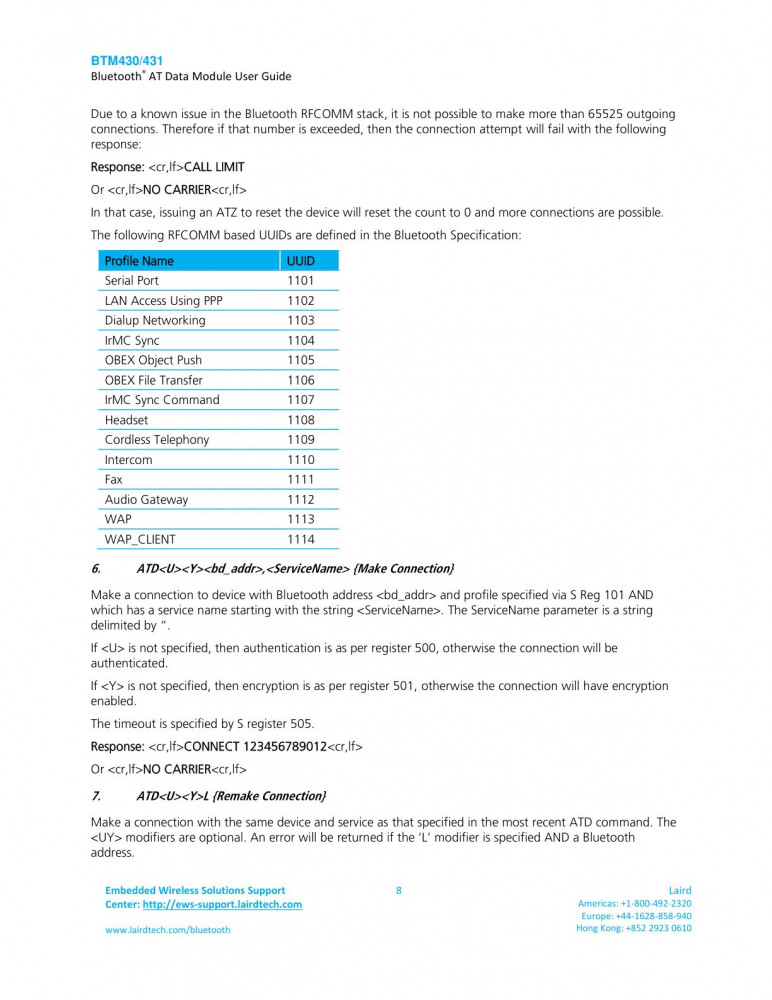 BTM431 User Guide page 8