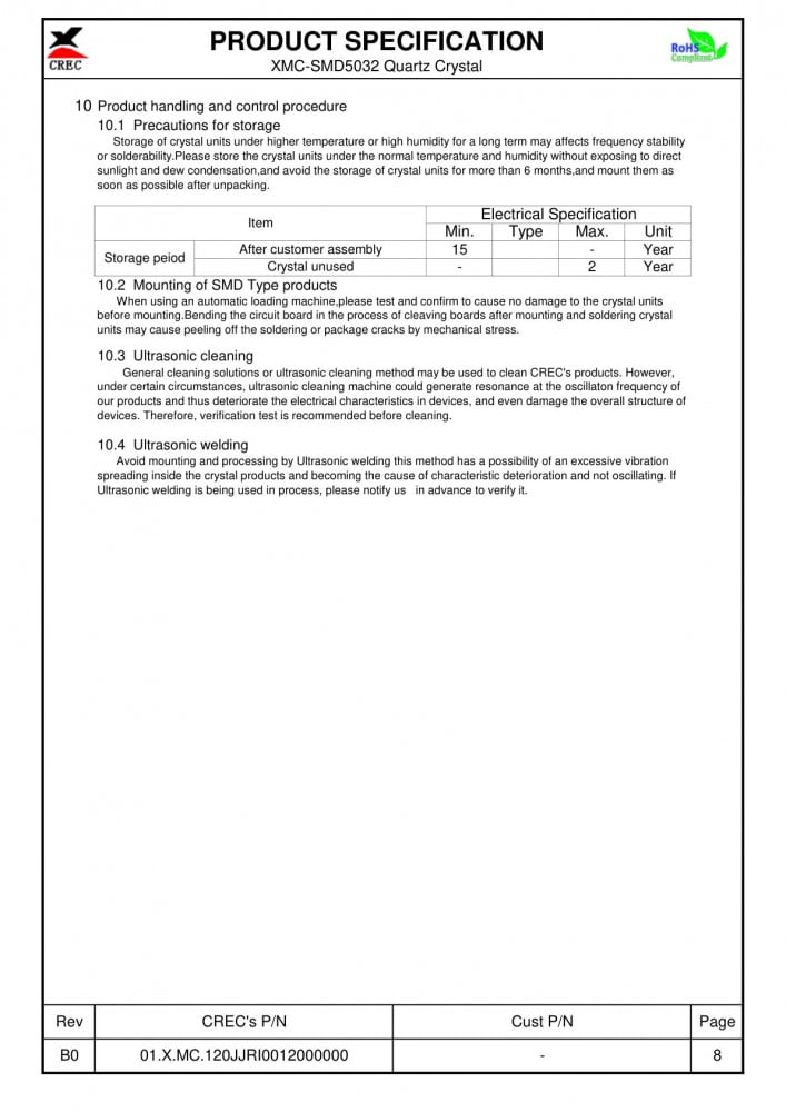 CREC XMC-SMD5032 specification page 9
