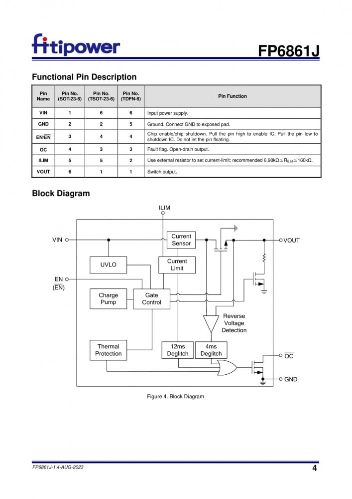 FP6861J datasheet page 4